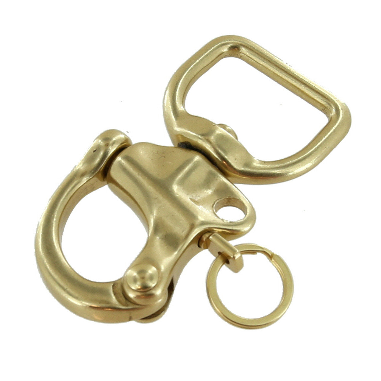 C5102 1" Natural Brass, Quick Release Snap Shackle, Flat Base, w/ 1/2 ...