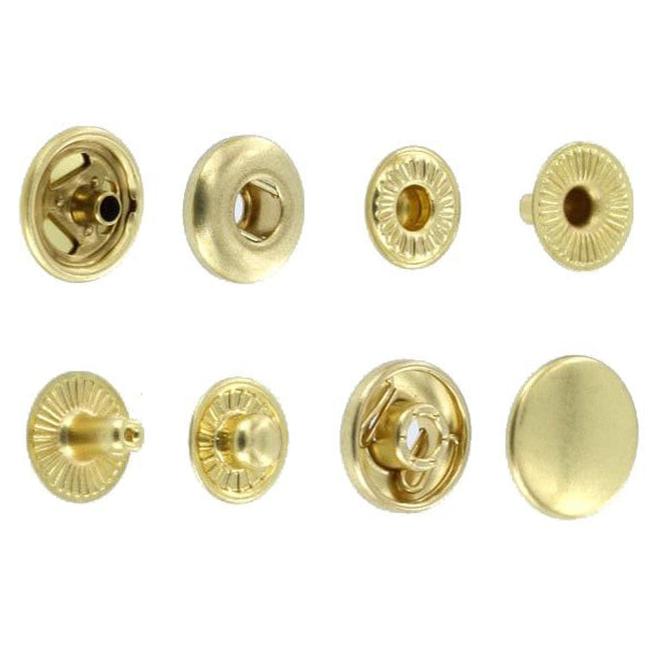 SN10B11 Snap Button, Cap 10mm, S-Spring Socket, Natural Brass, Solid B ...