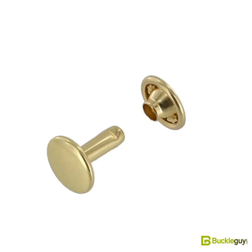 Double Cap Rivet, Natural Brass, Solid Brass-LL (100 sets per bag), Mu ...